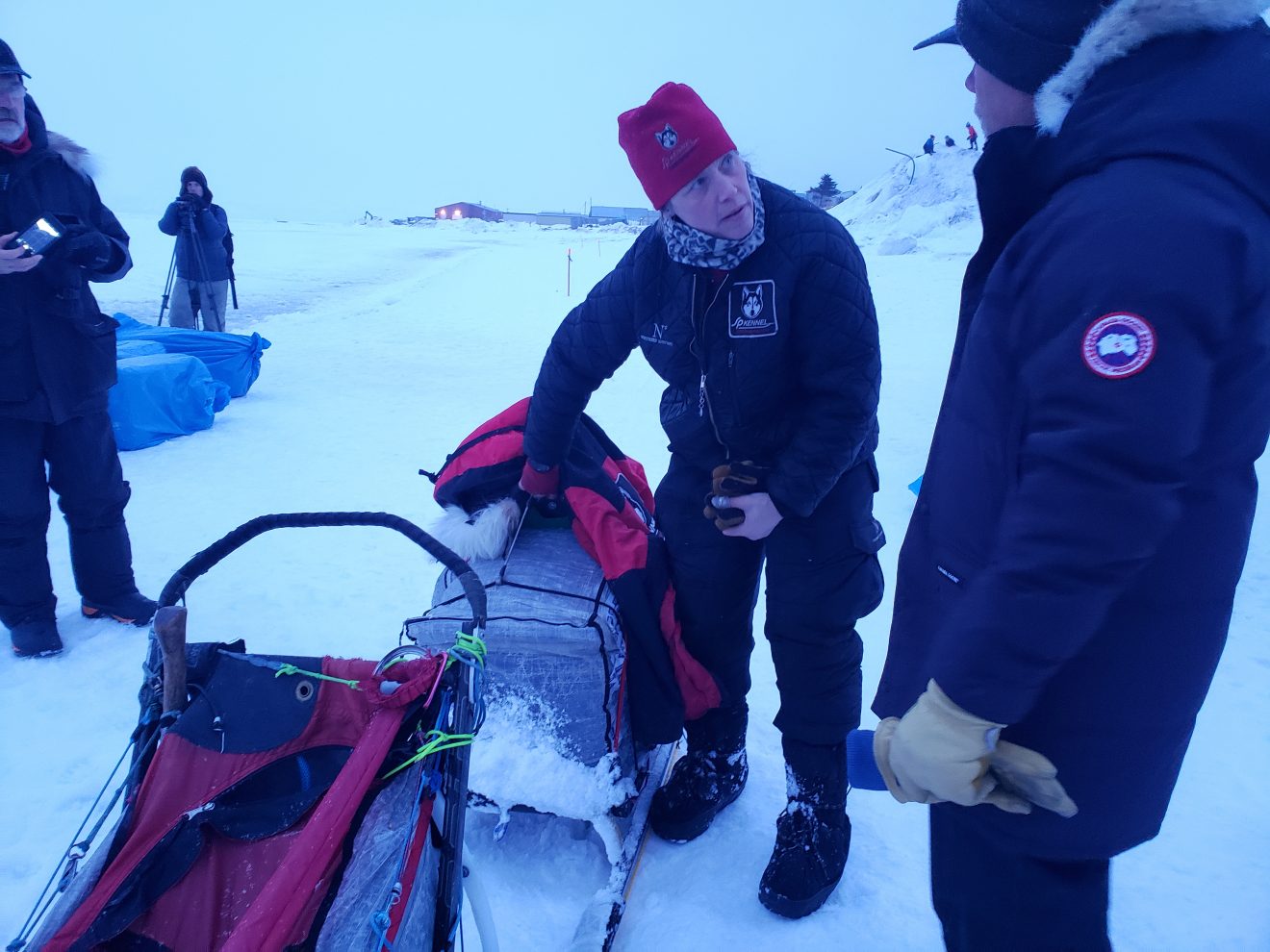 Aliy Zirkle and Jessie Holmes in Unalakleet – Iditarod