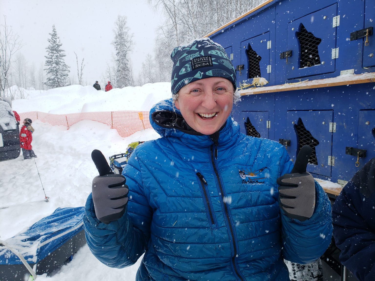 Gabe Dunham scratches at Unalakleet checkpoint – Iditarod